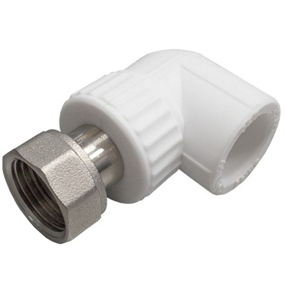 Угольник Ø 25 х 3/4' ВР с накидной гайкой полипропиленовый Белый Valfex по низкой цене - купить ...